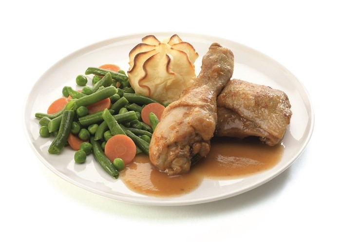 Gegrilde kippenbout met groentenmix en puree | Vrieskoop